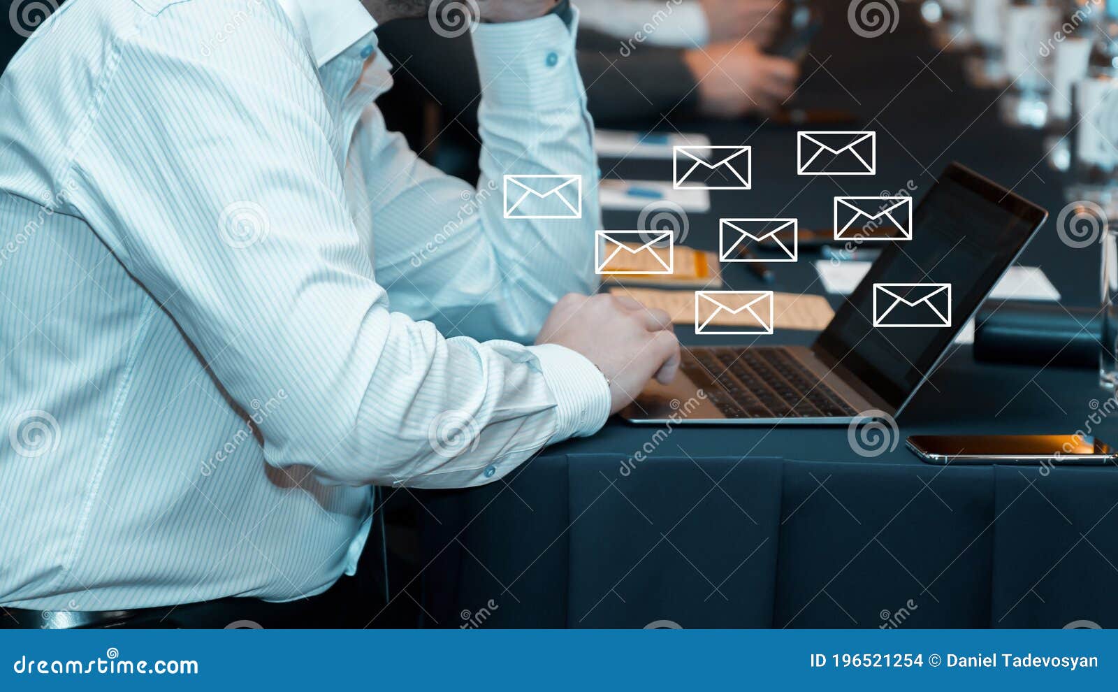 Man Hand Keyboard with Message Sign Stock Photo - Image of network ...