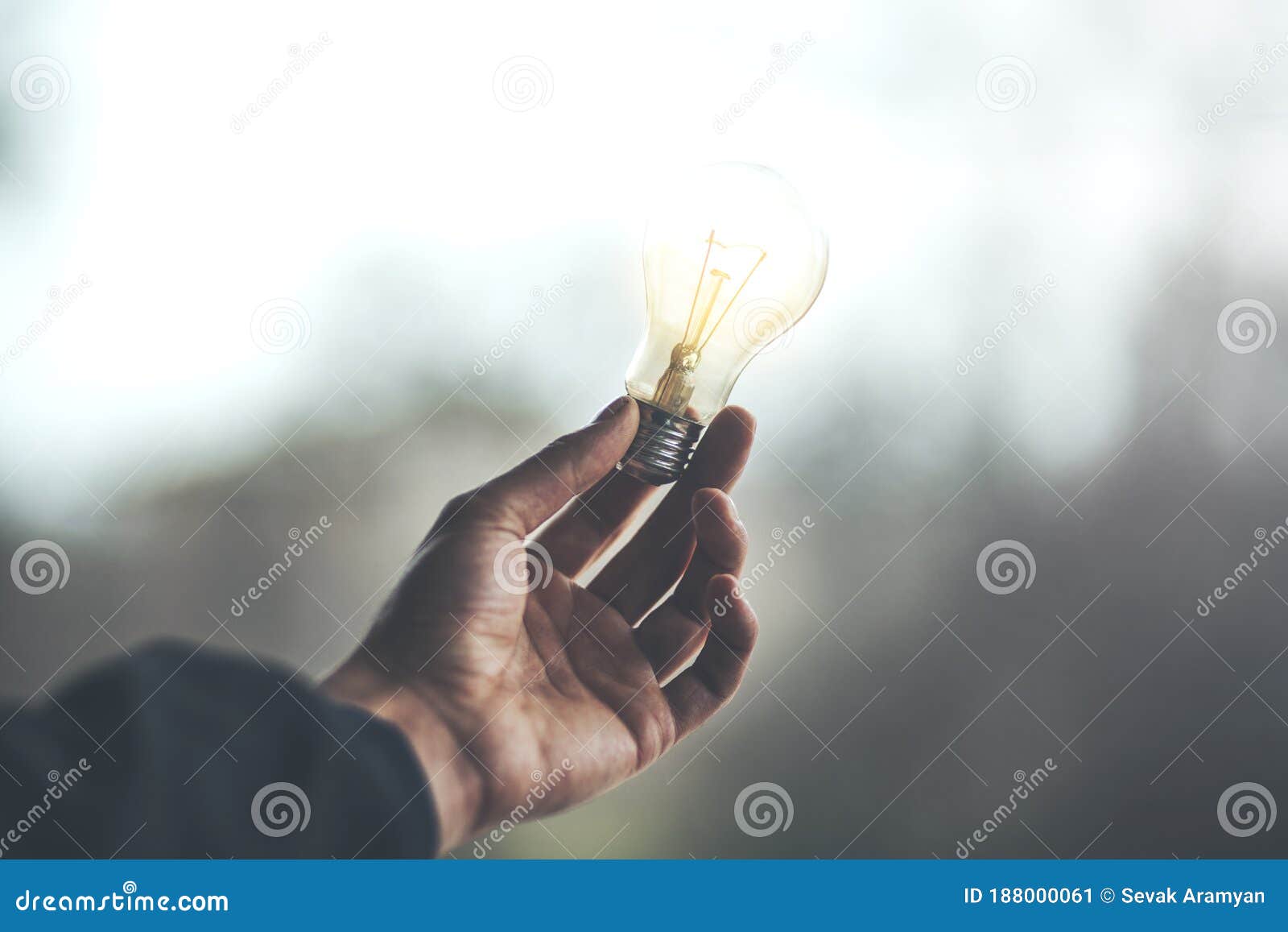 Man Hand Light Bulb or Idea Stock Image - Image of idea, modern: 188000061