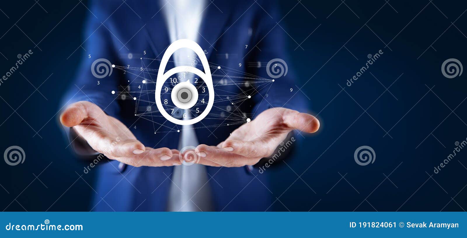 Man hand lock in screen stock image. Image of regulation - 191824061