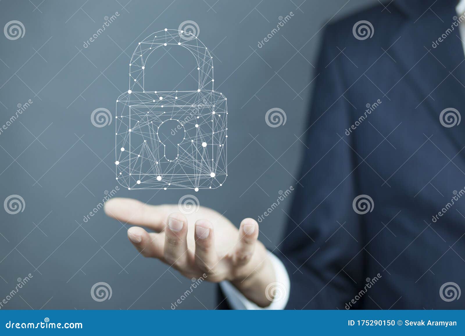 Man hand lock in screen stock photo. Image of point - 175290150