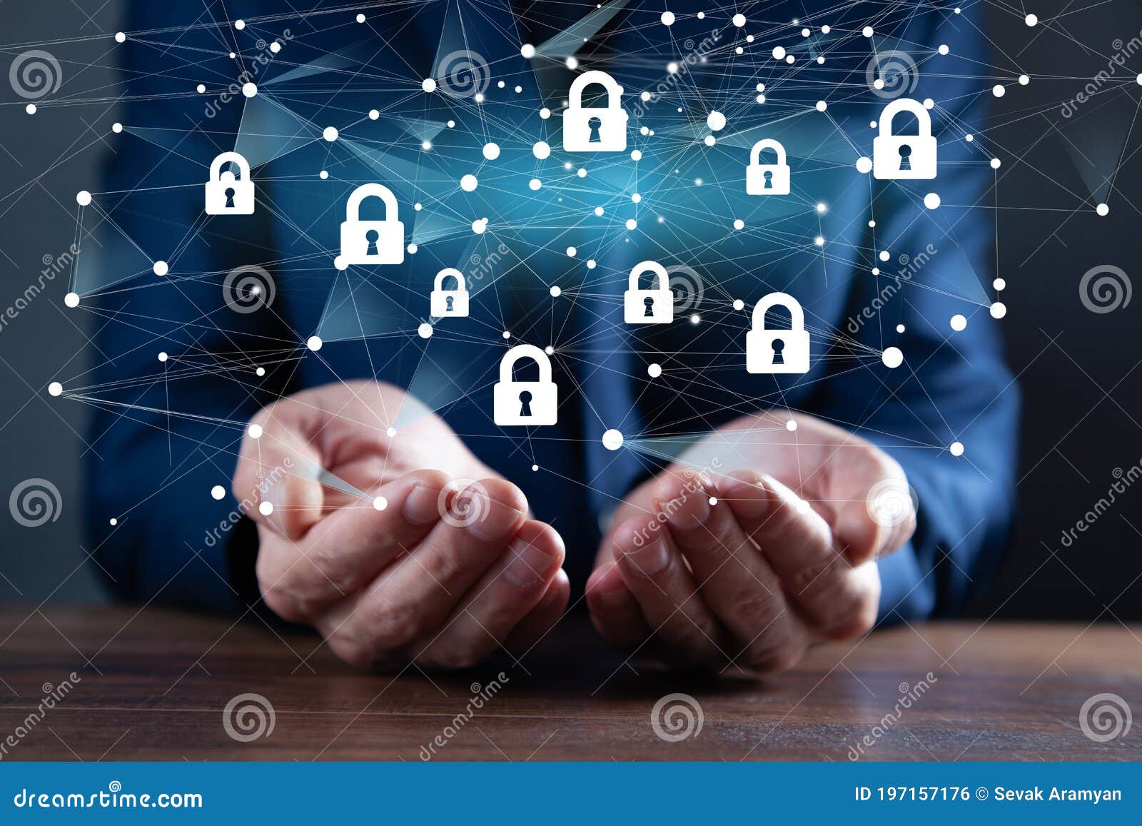 Man hand lock stock photo. Image of technology, symbol - 197157176