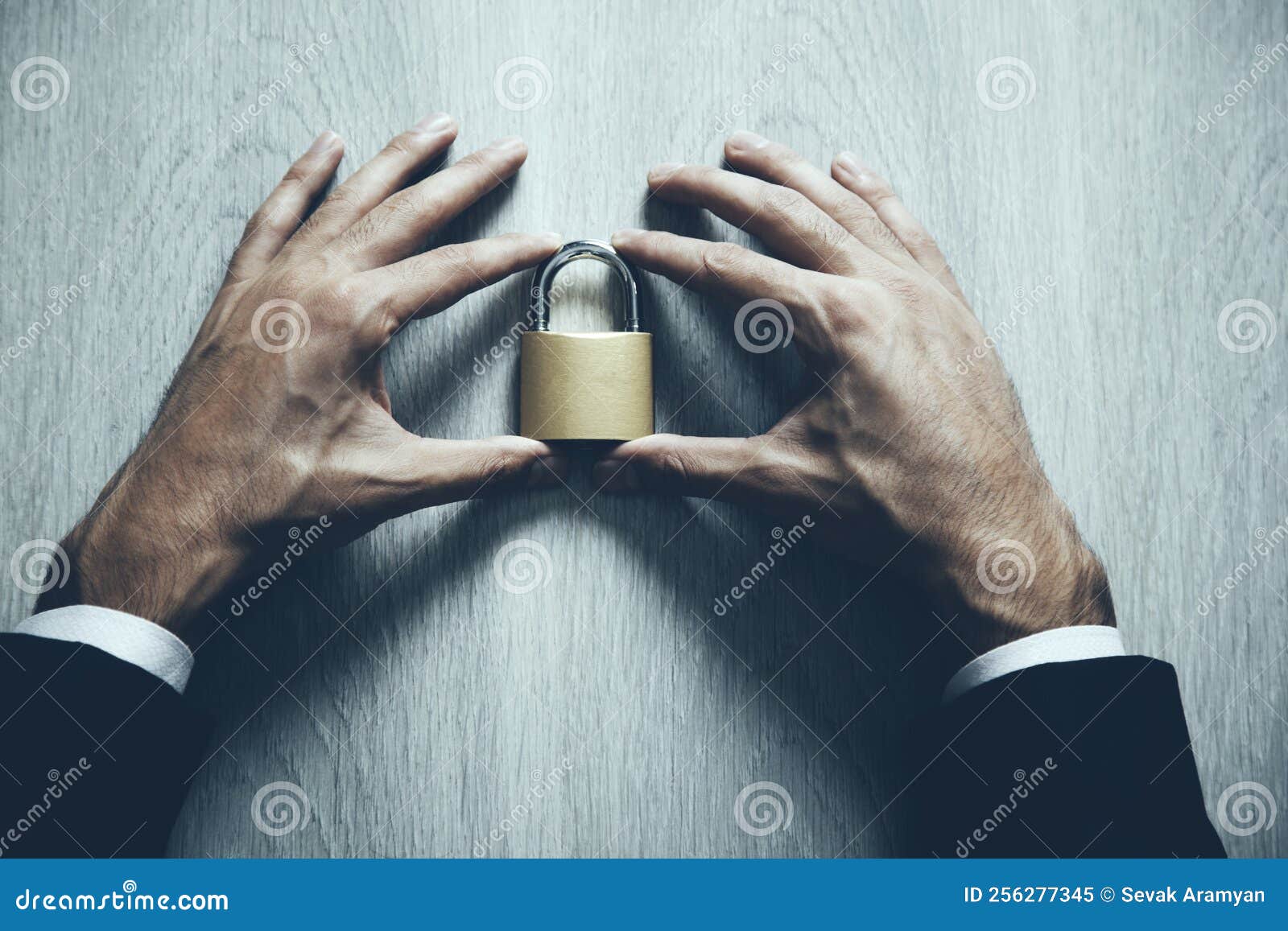 Man hand lock on table stock image. Image of code, digital - 256277345