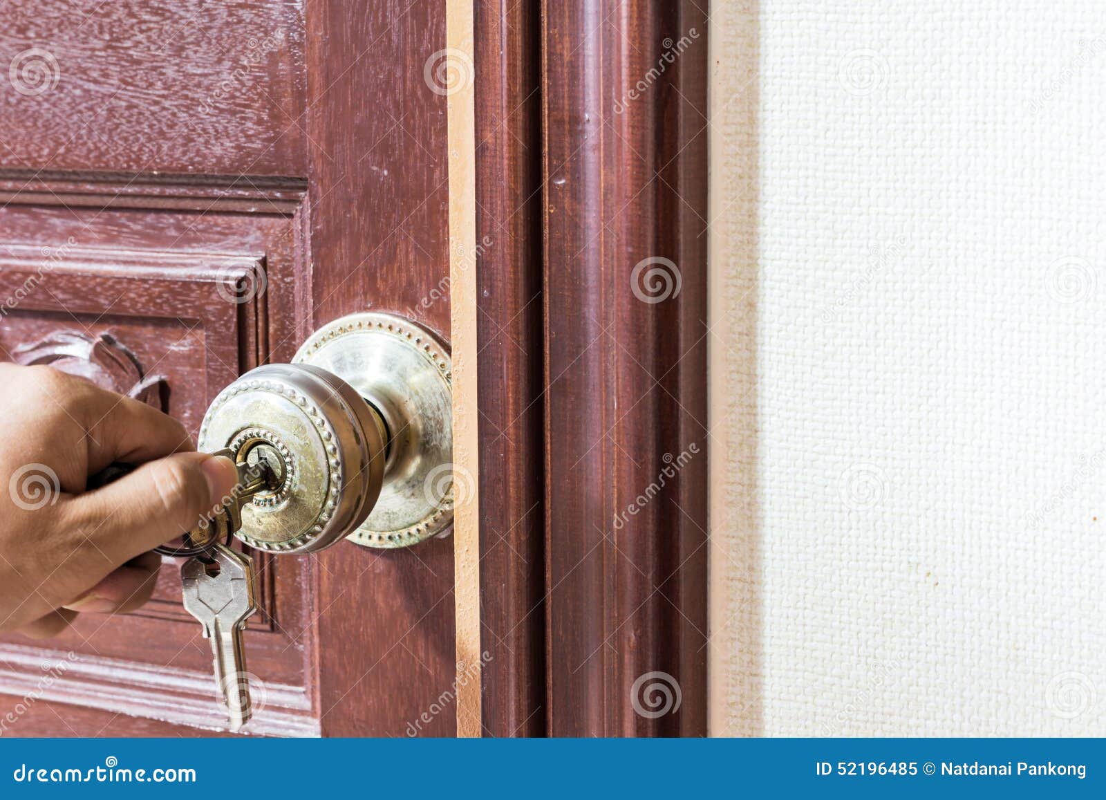 Man hand Locking Door stock image. Image of home, property - 52196485