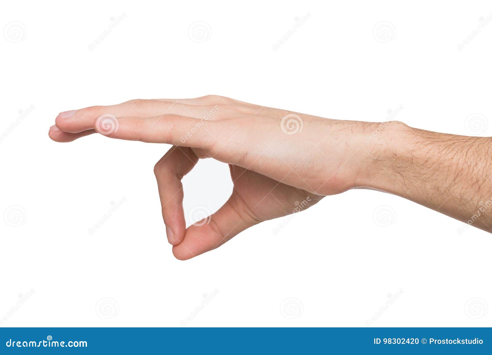 Man Hand Making Gesture while Grab Some Items Isolated on White Stock ...