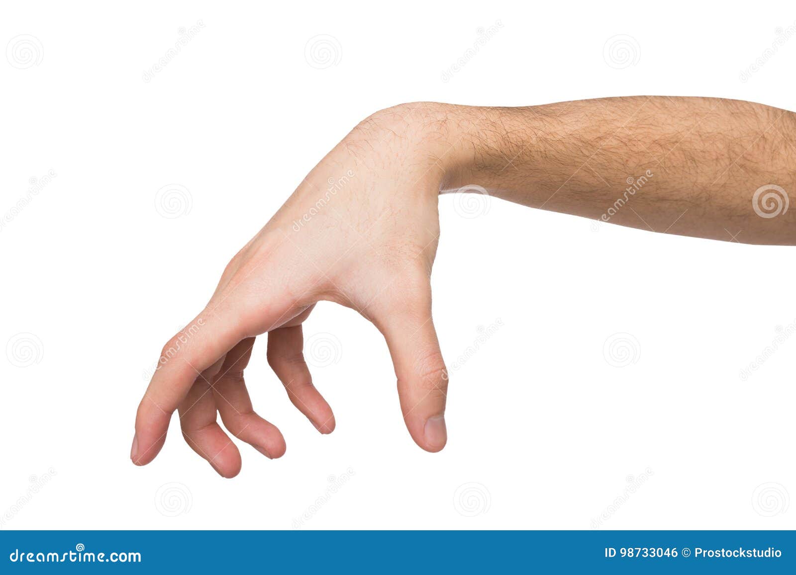 Man Hand Making Gesture while Grab Some Items Isolated on White Stock ...