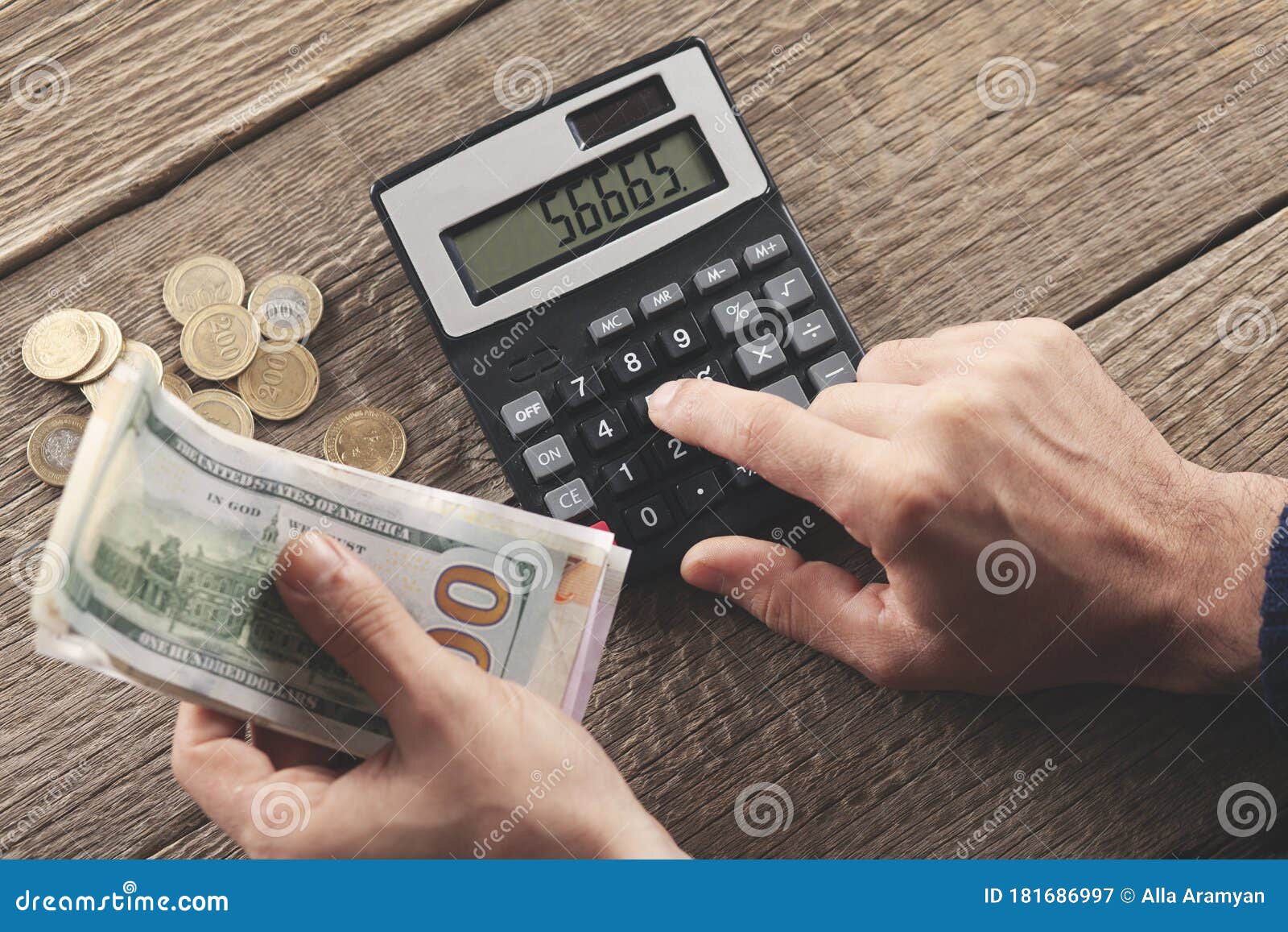 Man hand money on desk stock image. Image of professional - 181686997