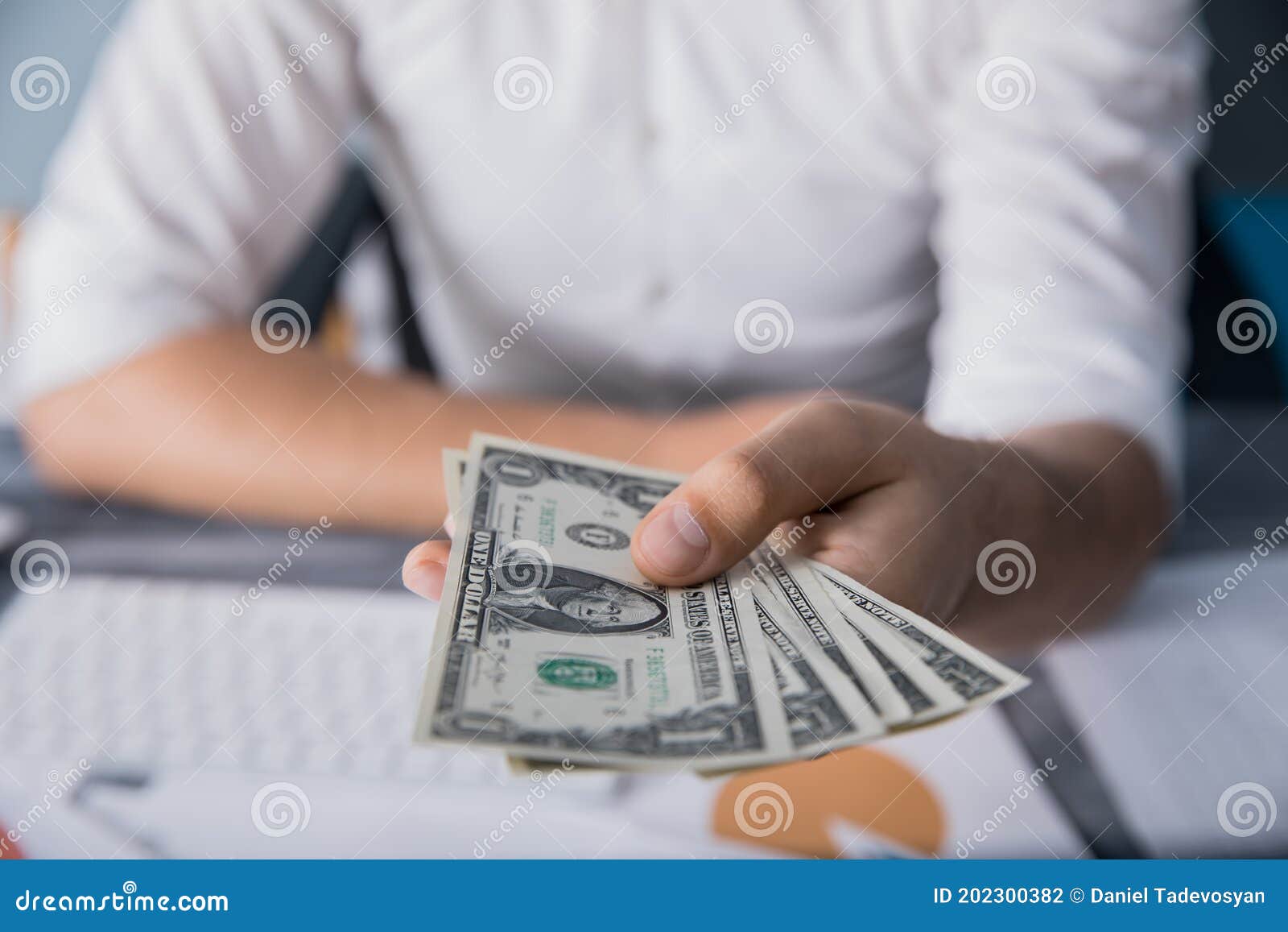 Man Hand Money with Document Stock Photo - Image of giving, accountant ...