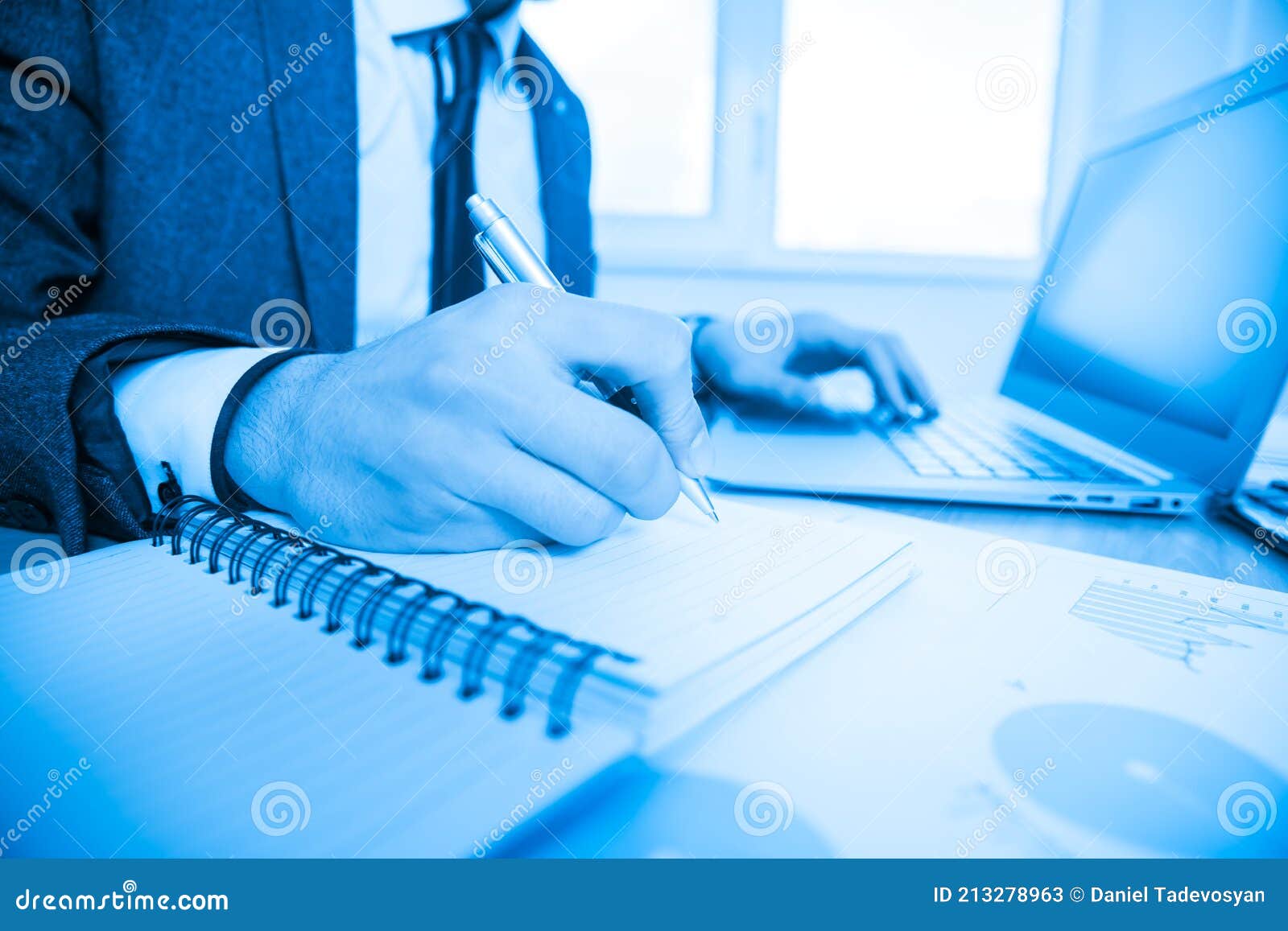 Man Hand Notepad and Computer Stock Image - Image of resources, hand ...