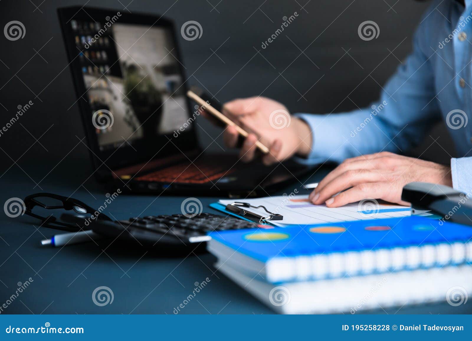 Man Hand Notepad with Keyboard Stock Photo - Image of technology ...