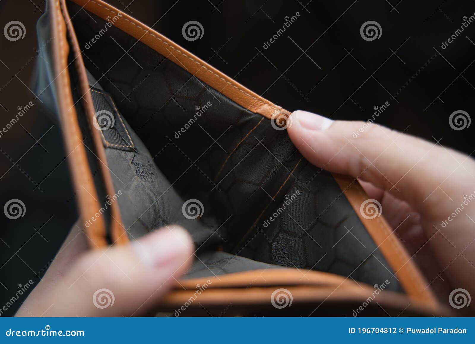 Man Hand Open an Empty Wallet Stock Photo - Image of fingers, problem ...