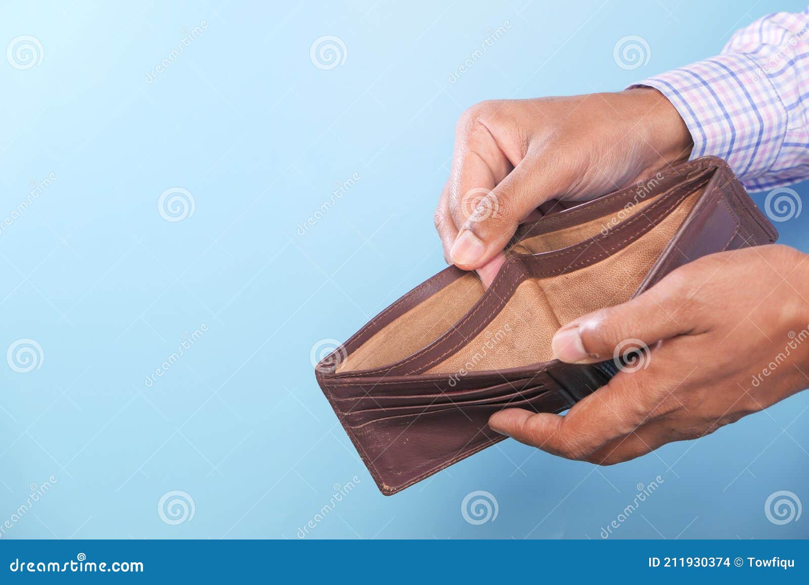 Hand Holding Empty Wallet with Copy Space. Stock Photo - Image of open ...