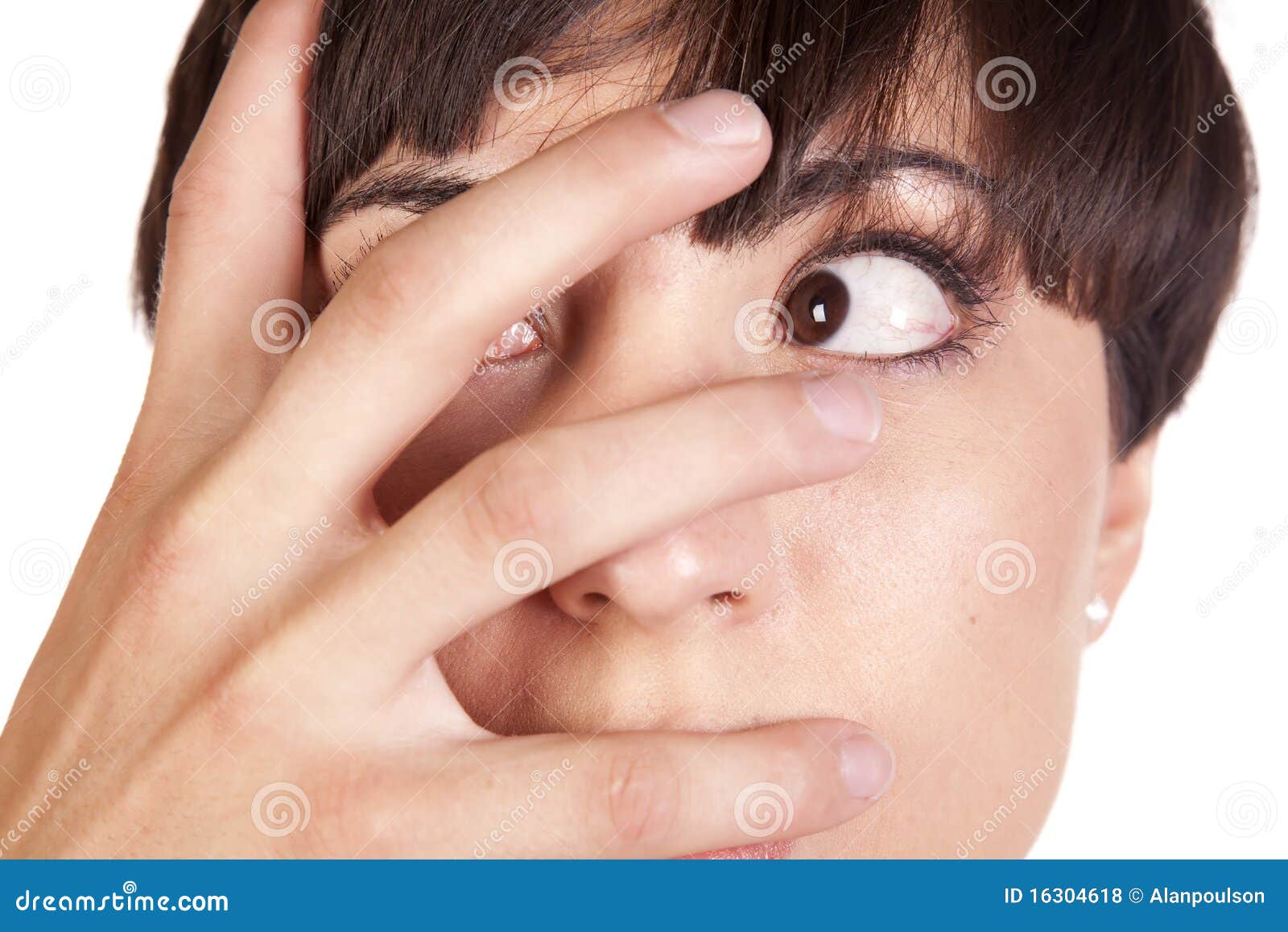 Man hand over face looking stock photo. Image of gazing - 16304618