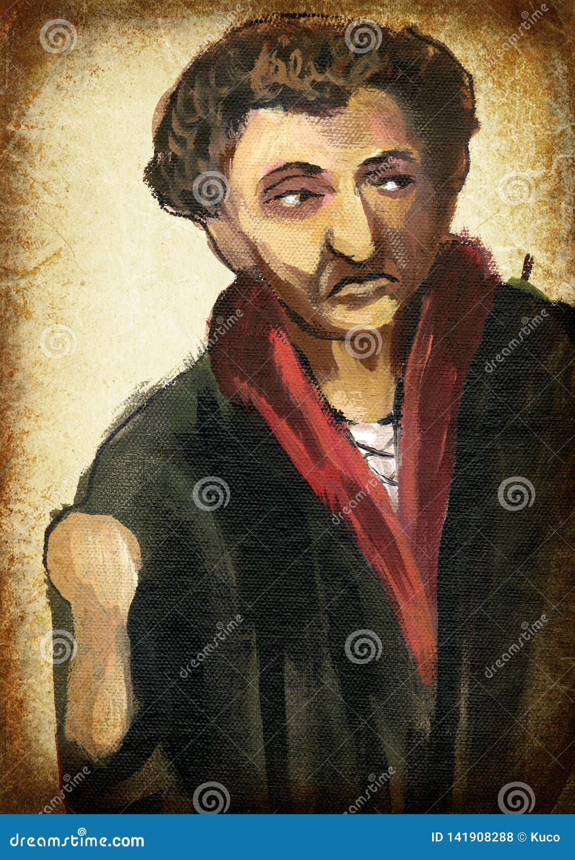 Man. Hand Painting. Vintage Processing Stock Photo - Image of antique ...