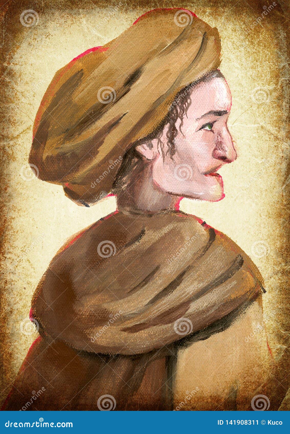 Man. Hand Painting. Vintage Processing Stock Image - Image of ...