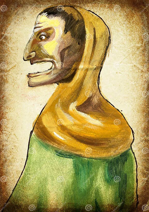 Man. Hand Painting. Vintage Processing Stock Image - Image of people ...