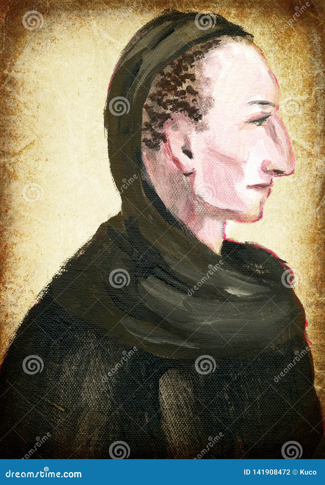 Man. Hand Painting. Vintage Processing Stock Photo - Image of ...