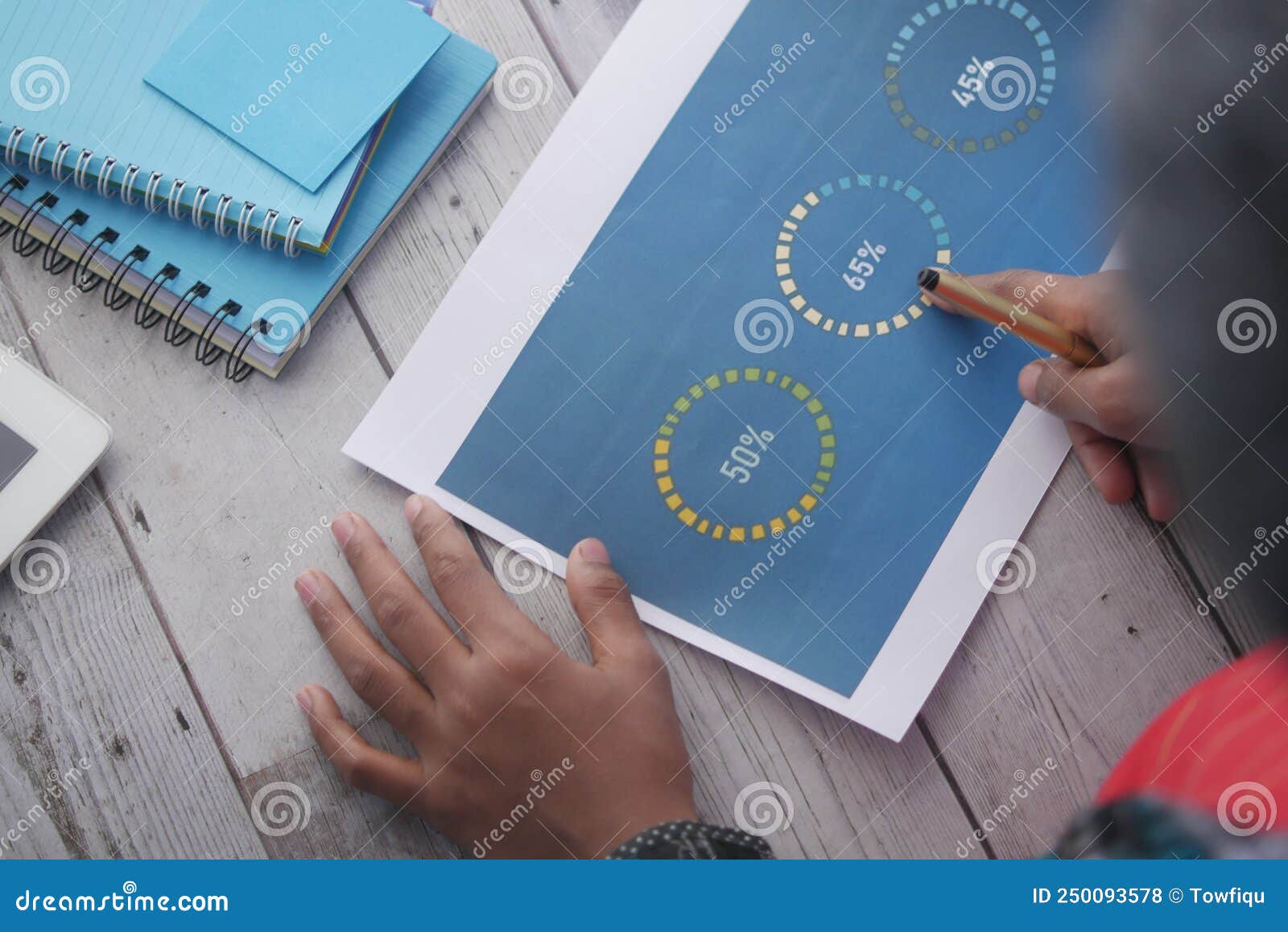Man Hand with Pen Analyzing Bar Chart on Paper Stock Photo - Image of ...