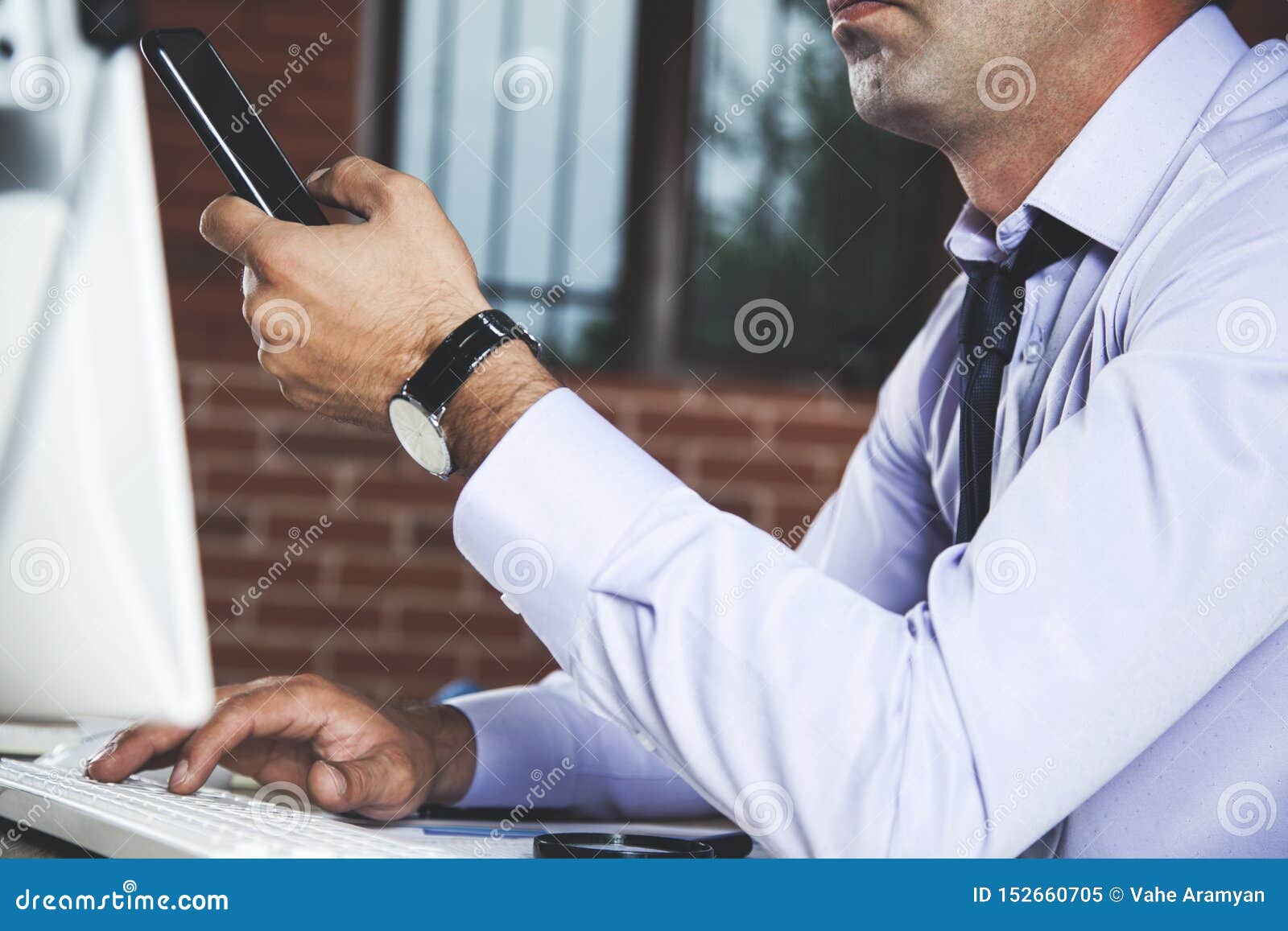 Man hand phone stock image. Image of cellphone, smartphone - 152660705