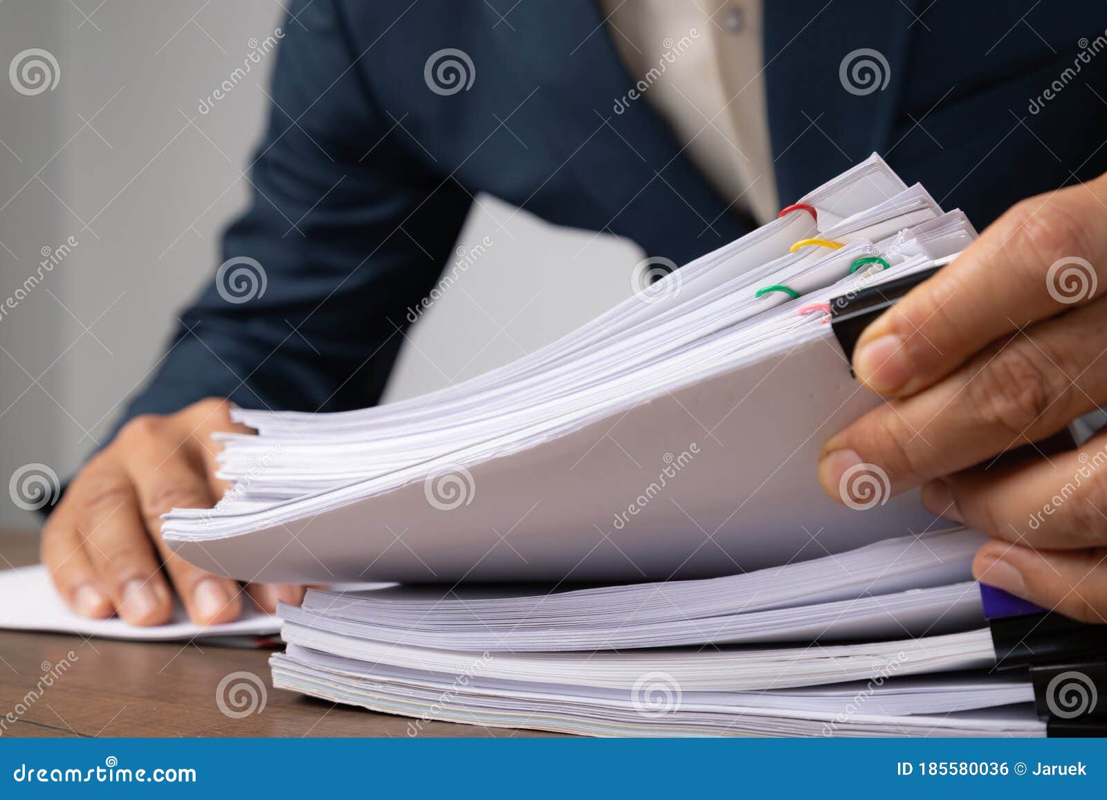 Stack Overload Document Report Papers, Business Paperless Concept Stock ...