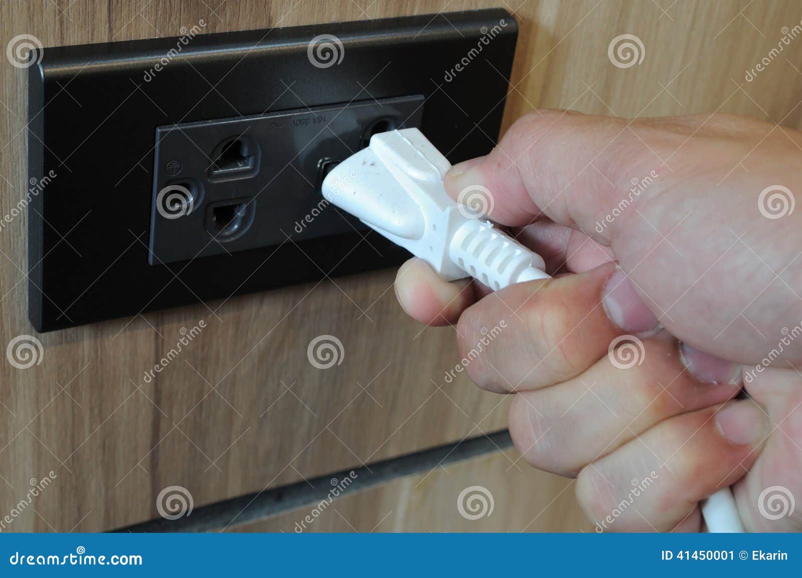 Man Hand Plug Connector into Socket Stock Image - Image of hand ...