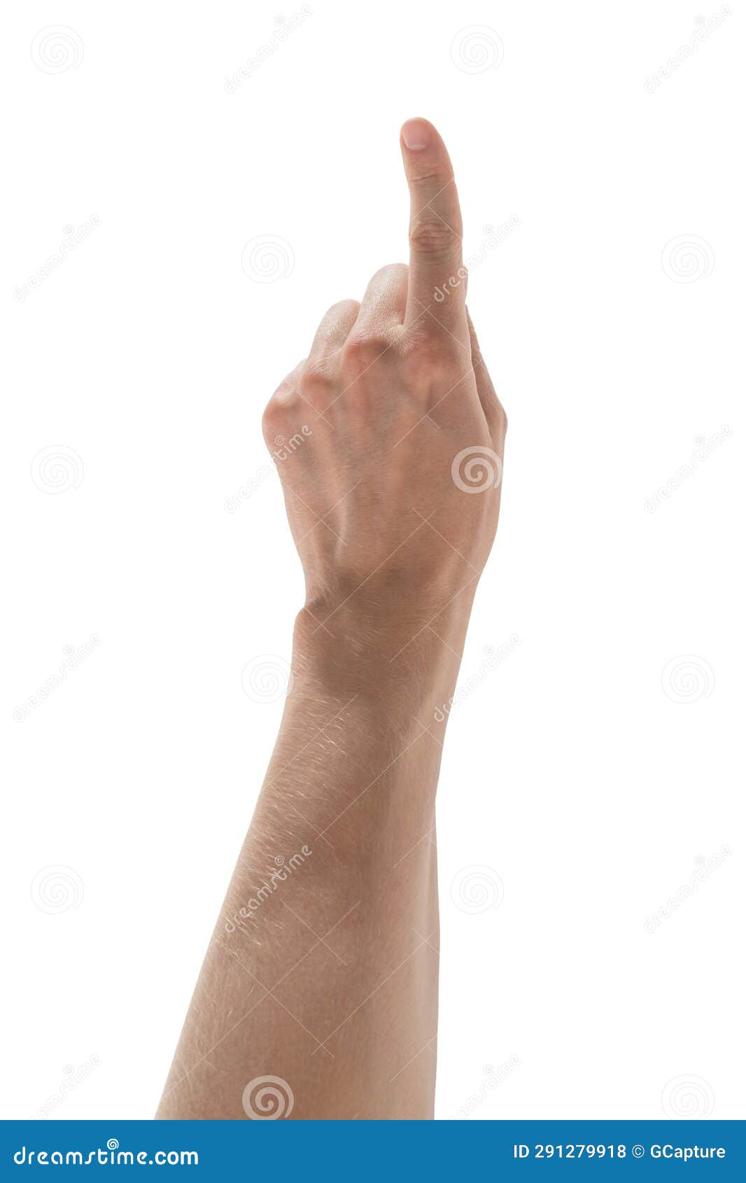 Man Hand Pointing with Left Index Finger Isolated on White Stock Photo ...