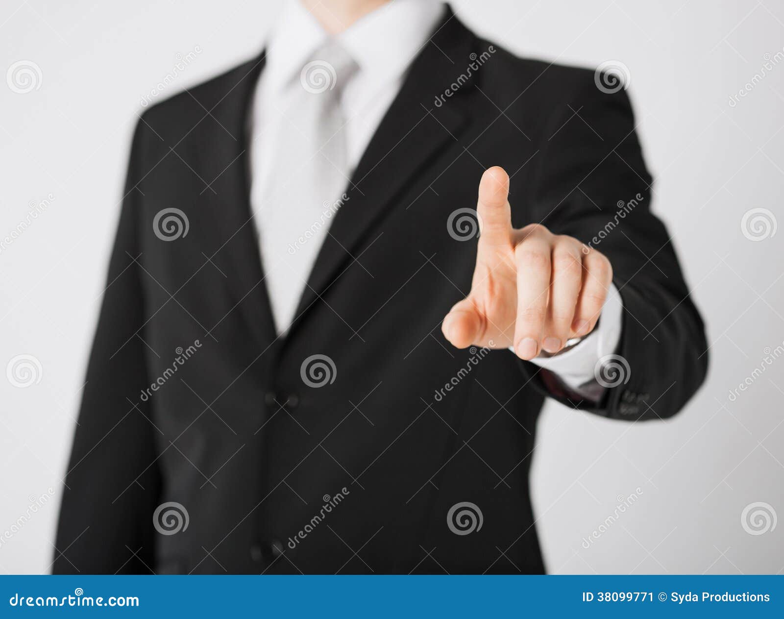 Man Hand Pointing at Something Stock Image - Image of button, hand ...