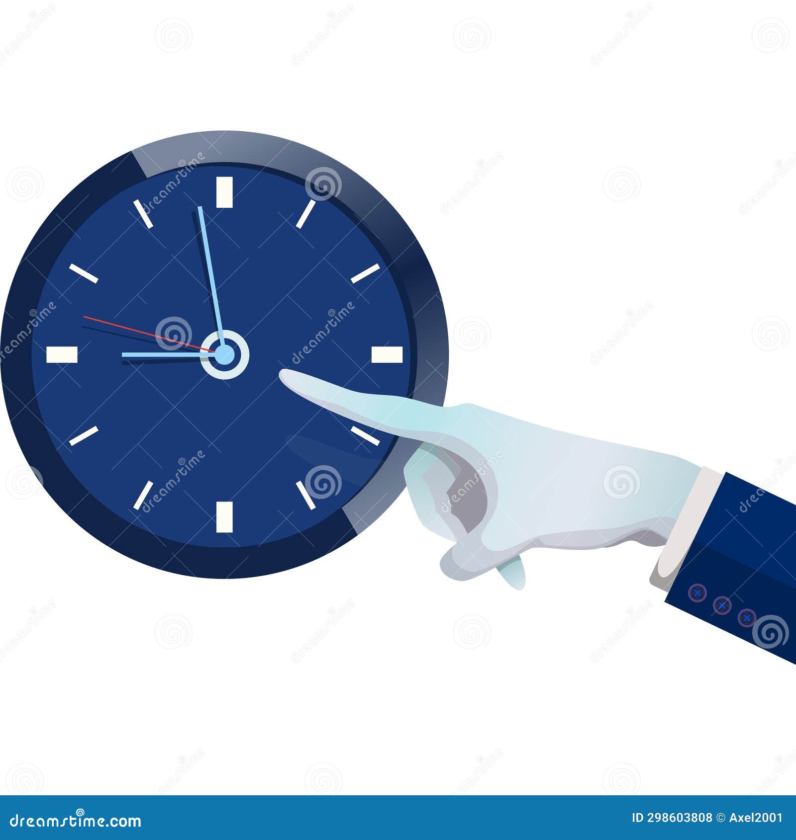 Man Hand Pointing Time on Clock Vector Icon Stock Illustration ...