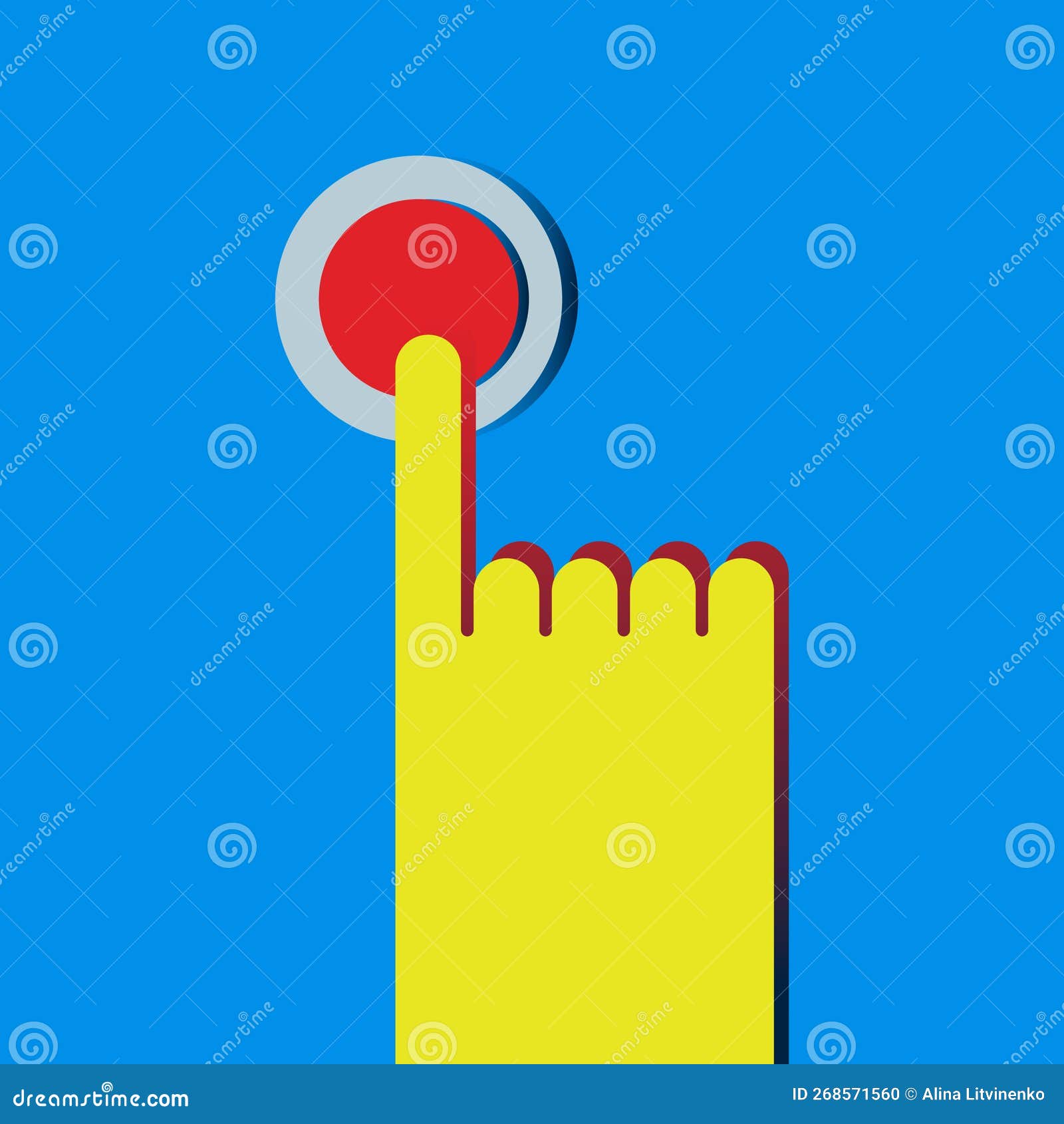 Man Hand Press Red Wrong Decision Button To Push. Error Choice. Stock ...