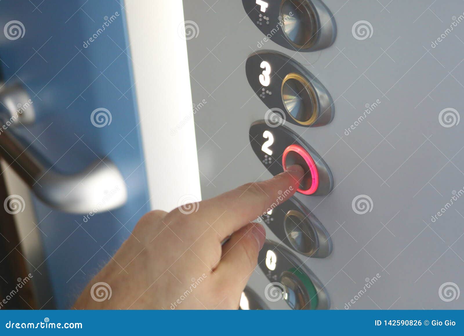 Man Pressing Second Floor Button In The Elevator Royalty-Free Stock ...