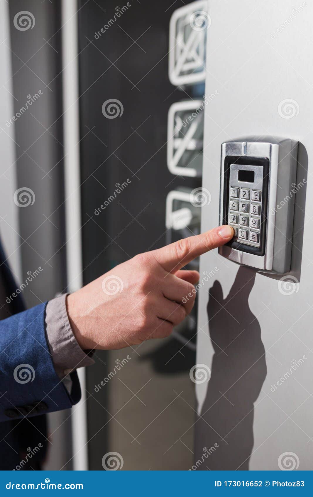 Man Hand Pressing the Security Code Combination To Unlock the Door ...