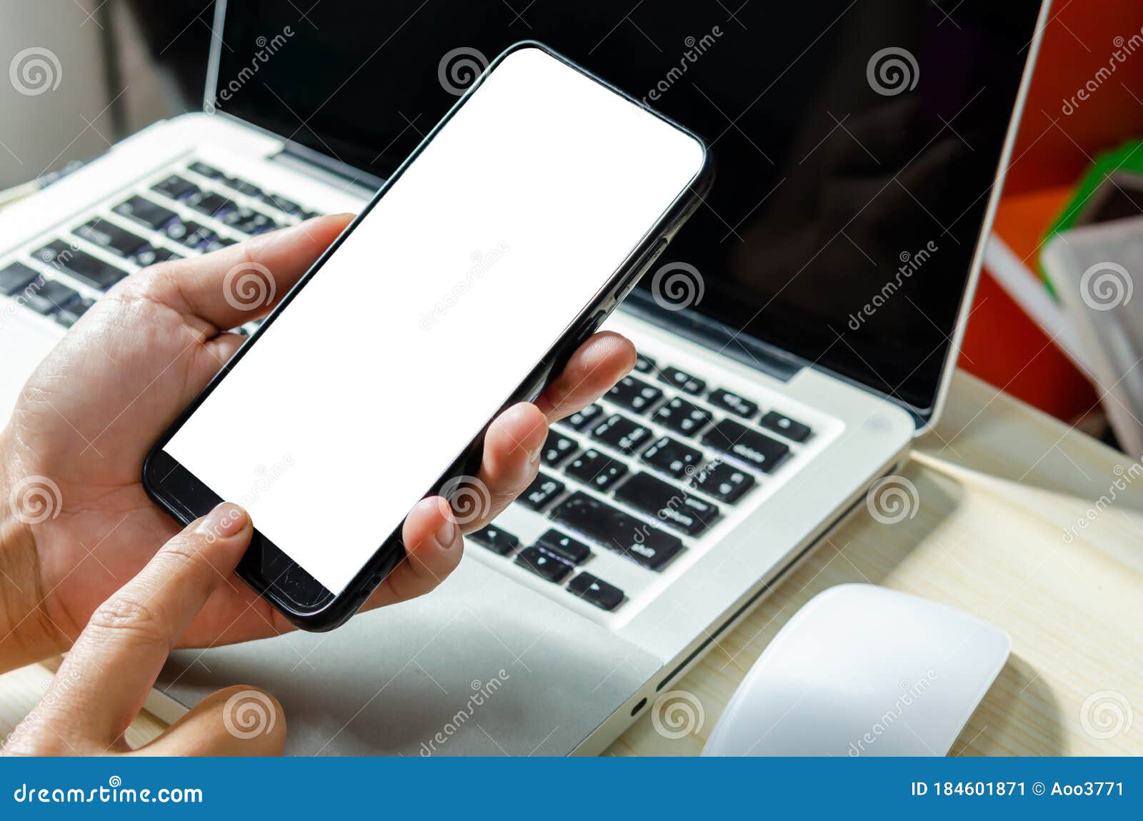 Man Hand is Pressing the Smartphone Stock Image - Image of message ...