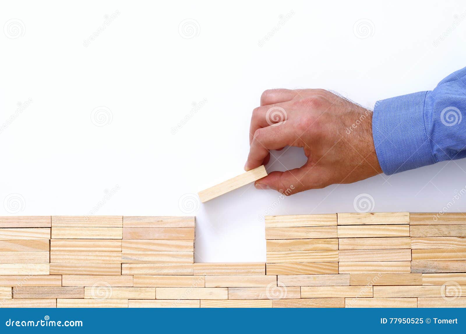 Man Hand Putting Brick Over the Gap between Problem and Solution Stock ...