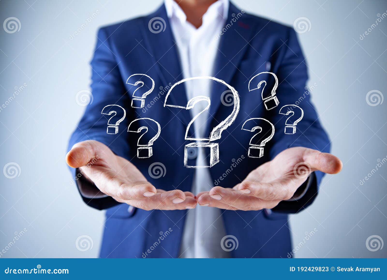 Hand Question Mark Palm Open Logo. Outline Style. Royalty-Free Cartoon ...