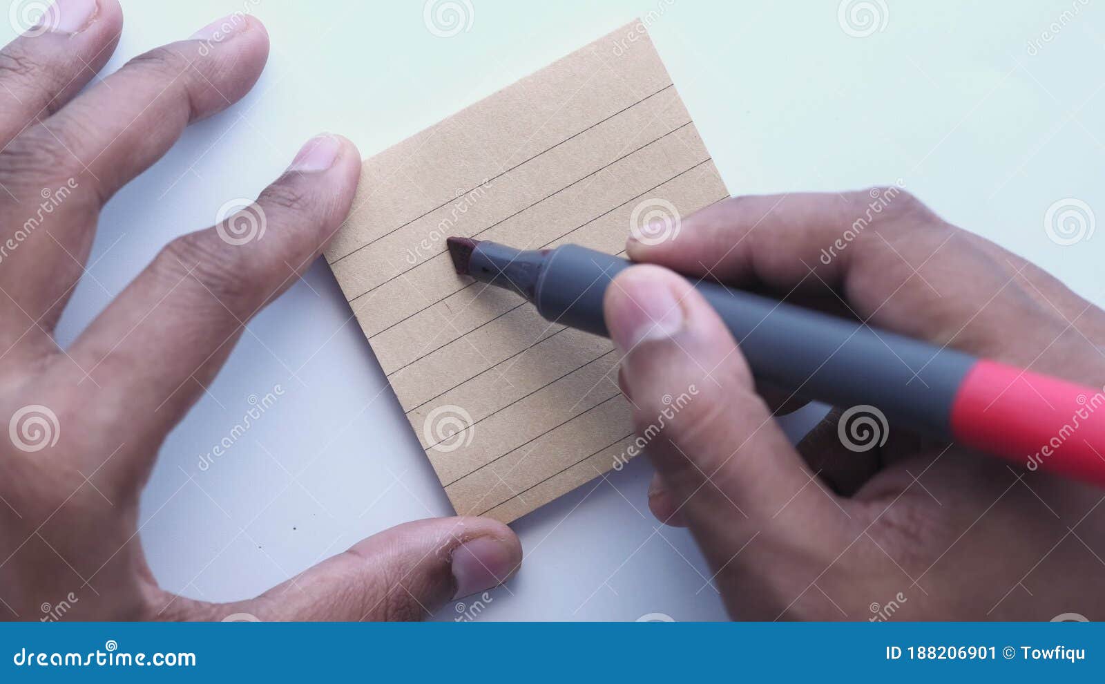 Man Hand in Red Marker Writing Question Mark on Notepad Stock Video ...