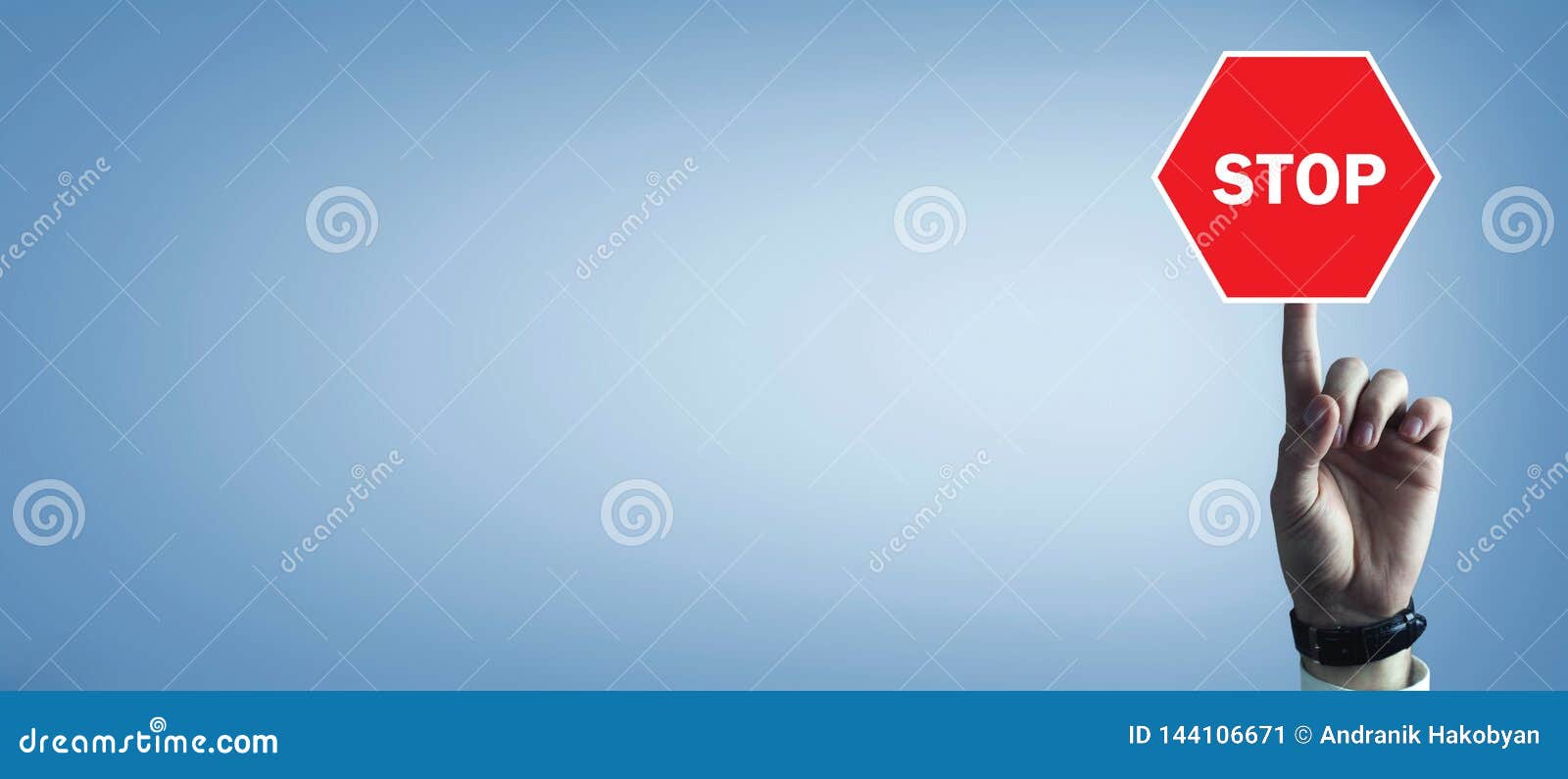 Man Hand with a Red Stop Sign Stock Image - Image of warning ...