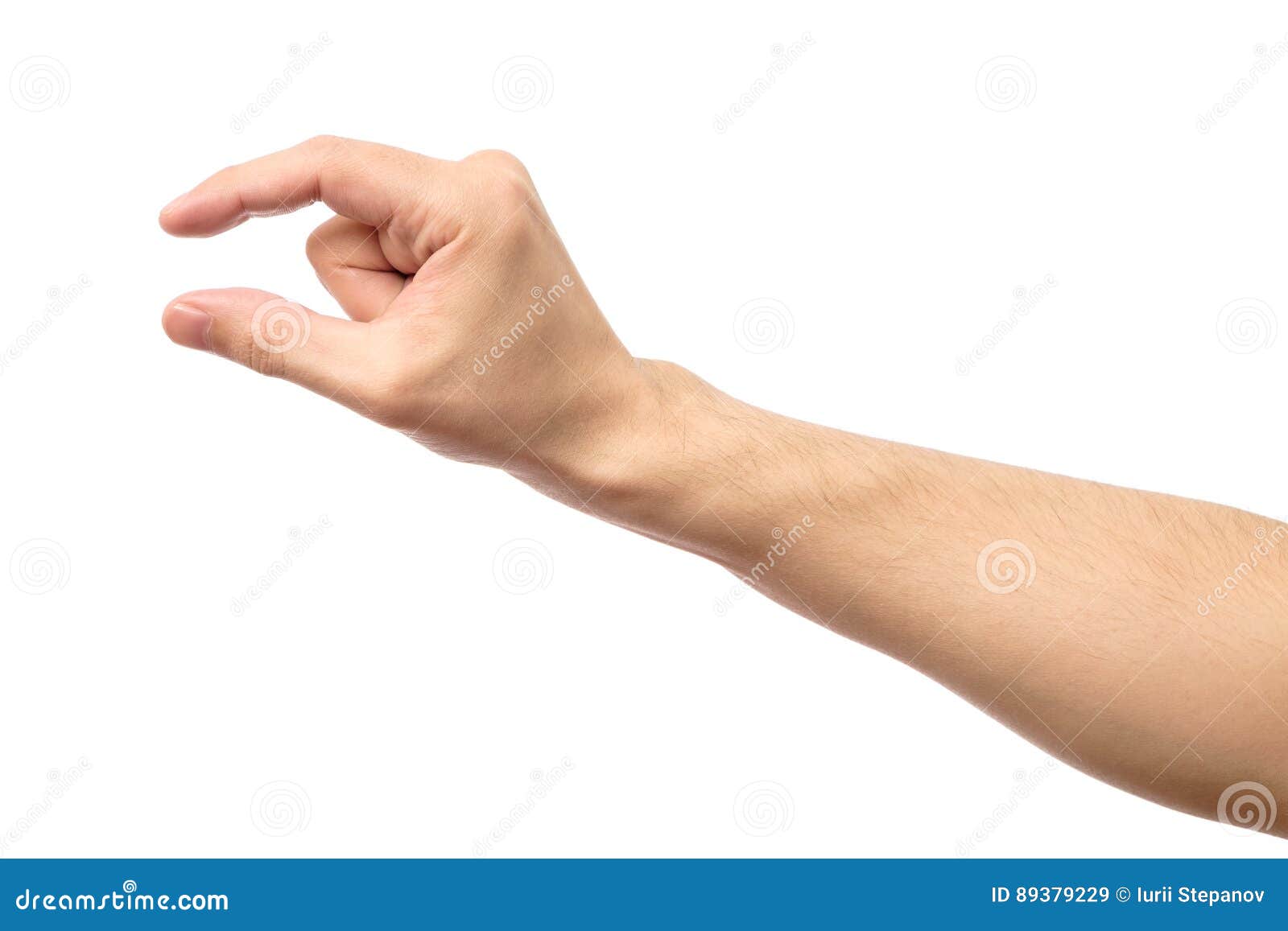 Man Hand`s Measuring Invisible Item Isolated Stock Image - Image of ...