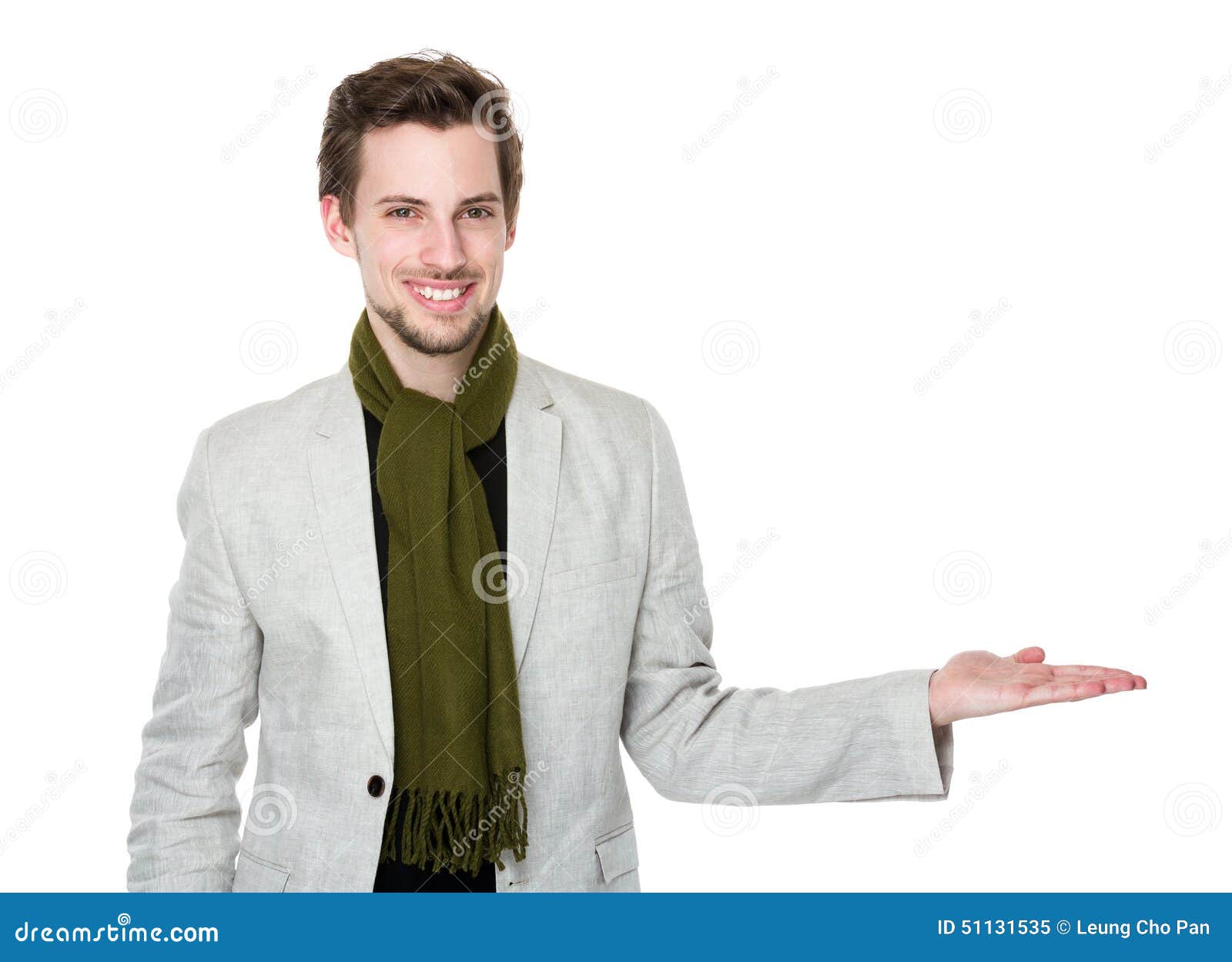 Man with Hand Show with Something Stock Image - Image of demonstrate ...