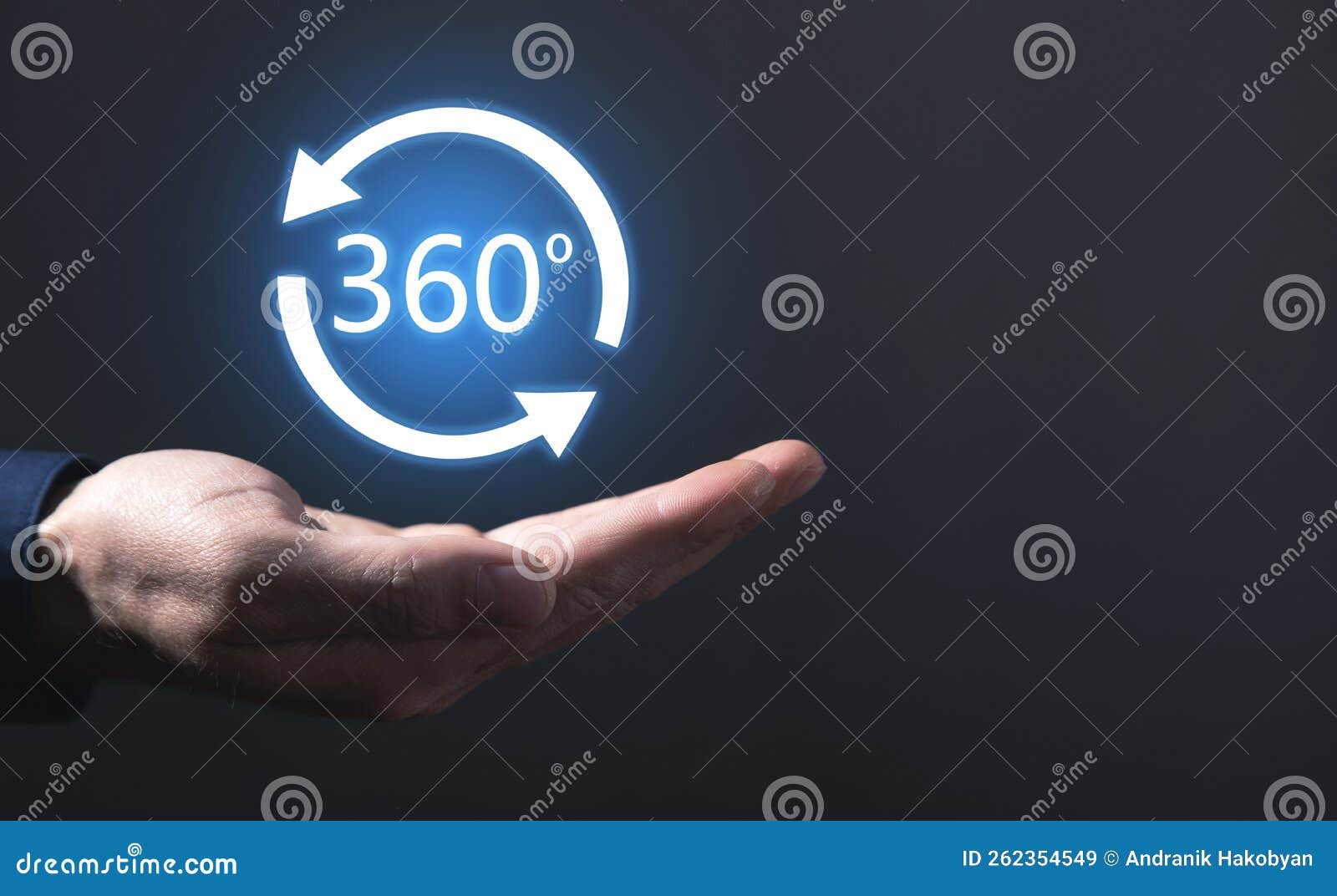 Man Hand Showing 360 Degree Symbol Stock Illustration - Illustration of ...