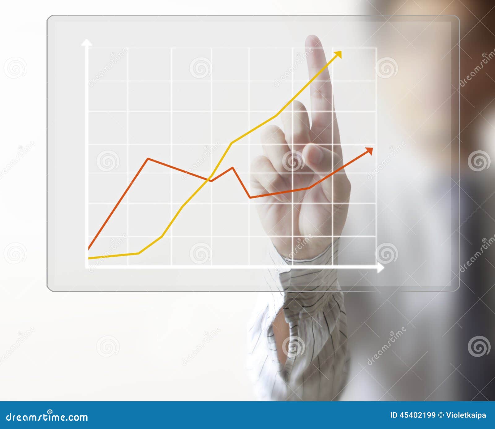 Man hand showing graph stock image. Image of secure, economy - 45402199