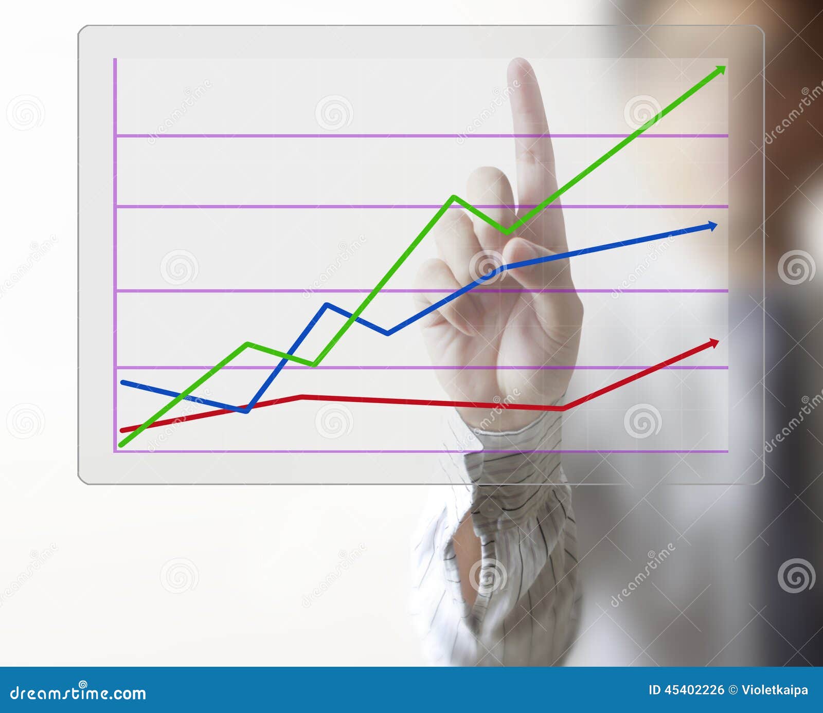 Man hand showing graph stock photo. Image of investment - 45402226