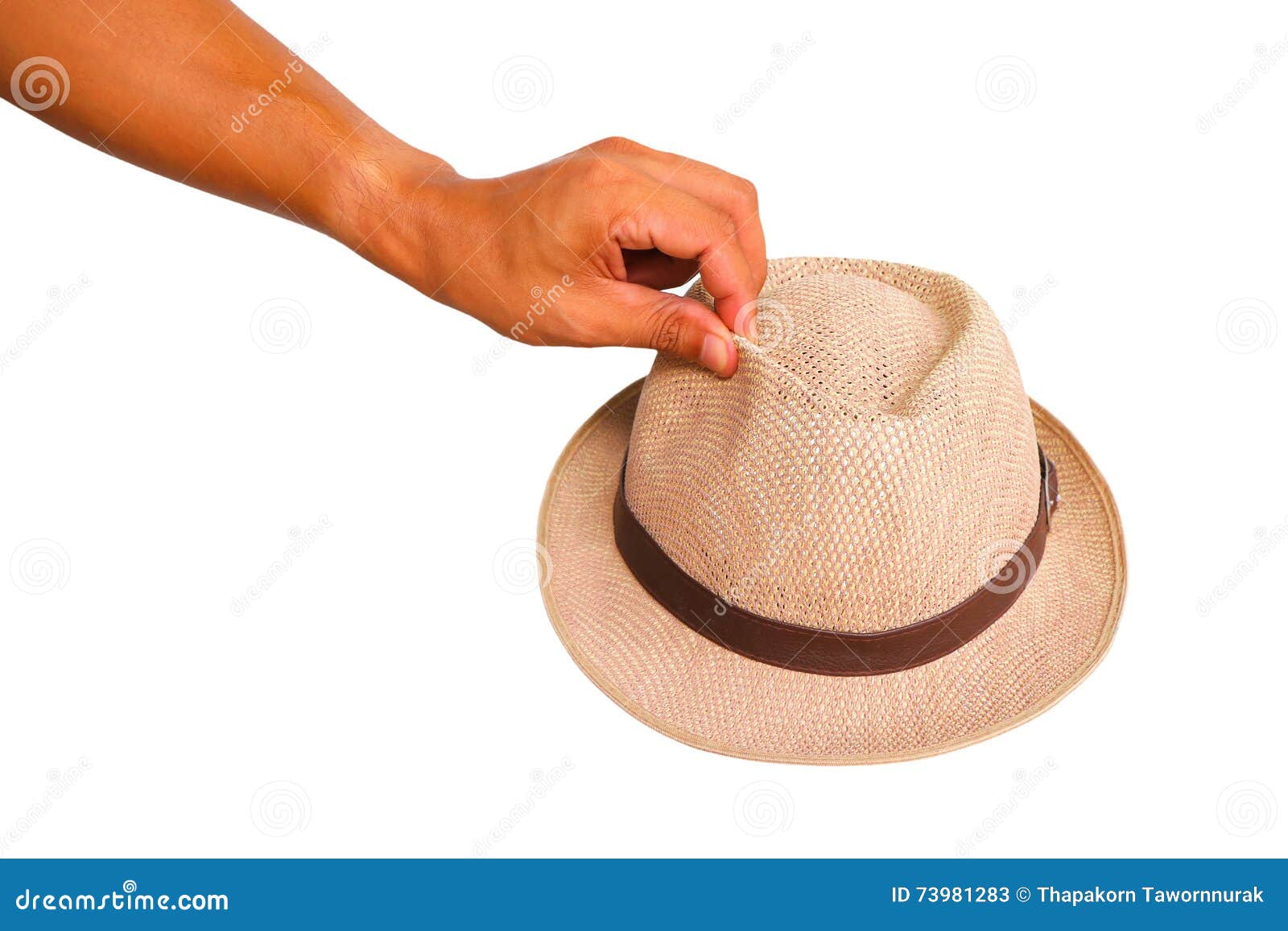 Man hand showing hold hat stock image. Image of hand - 73981283