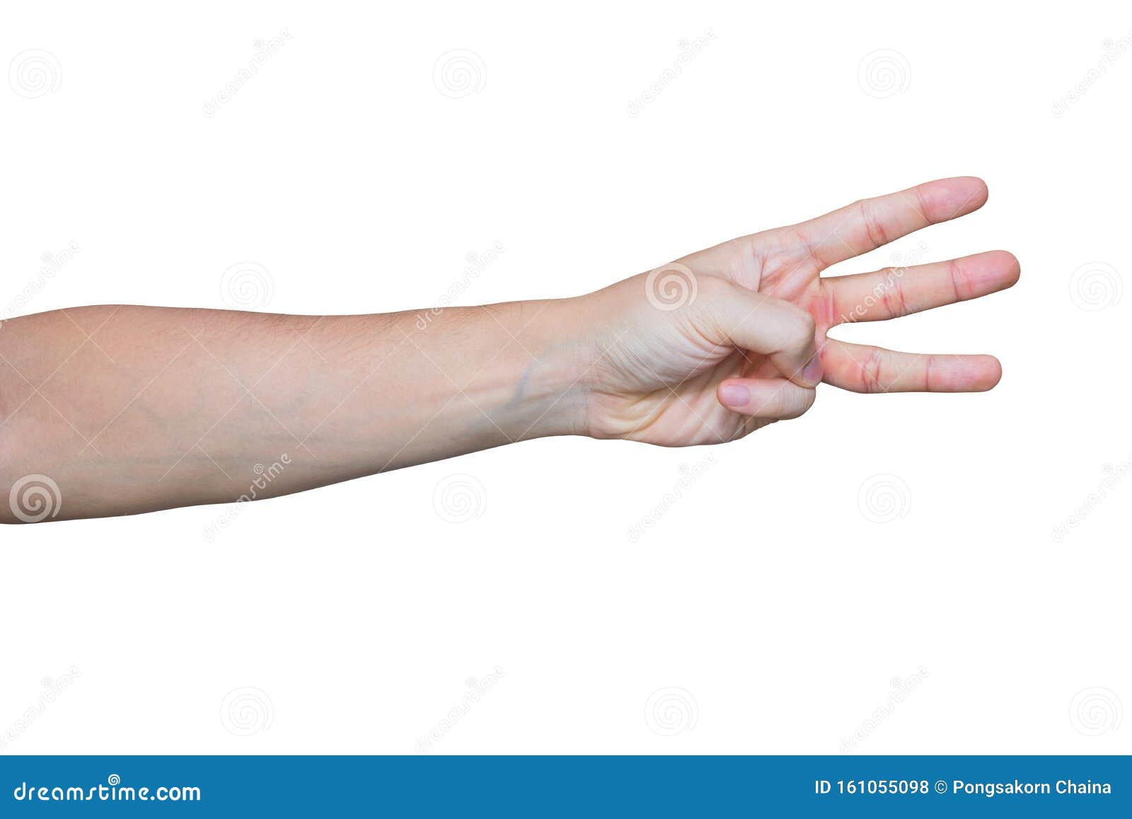 Man Hand Showing Three Fingers Isolated On White Background Stock Photo ... Man Hand Showing Three Fingers Isolated On White Background Stock Photo ...