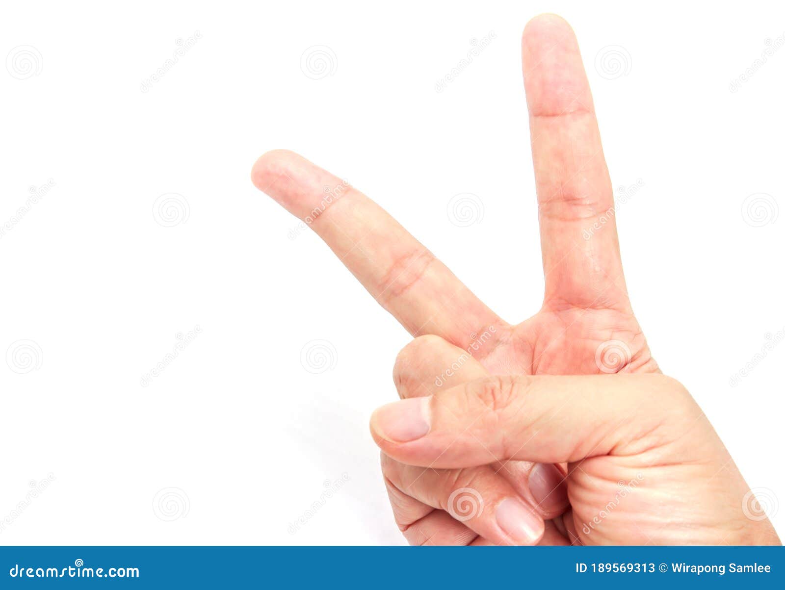 Man Hand Shows the Number Two. Stock Image - Image of symbol, thumb ...