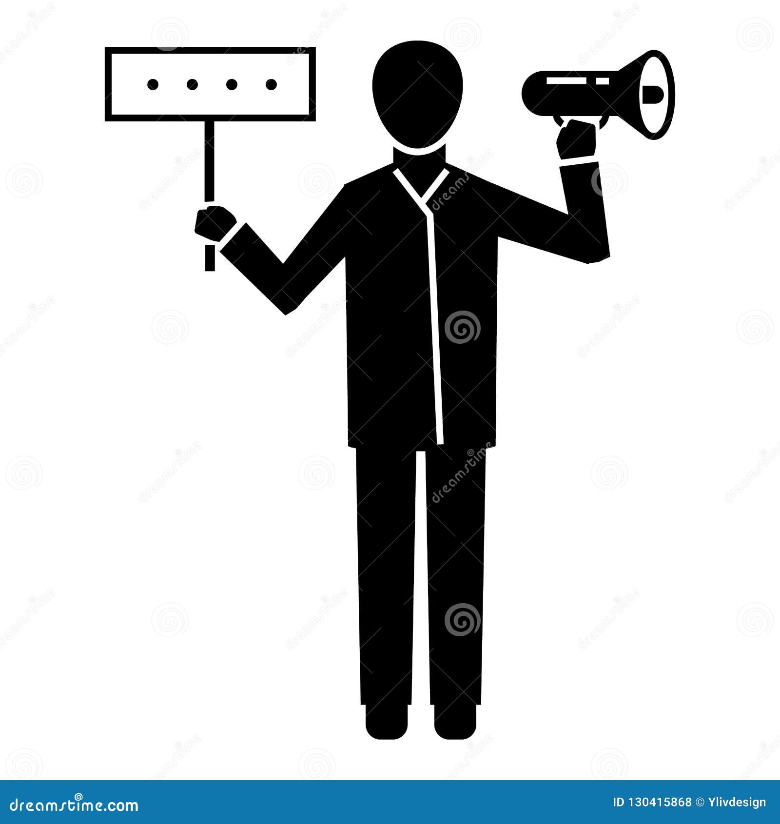 Man Hand Speaker Icon, Simple Style Stock Vector - Illustration of ...