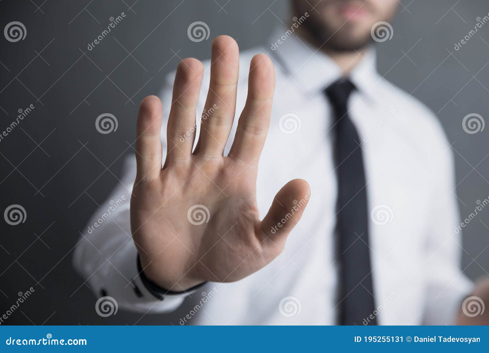 Man hand stop sign stock image. Image of business, isolated - 195255131