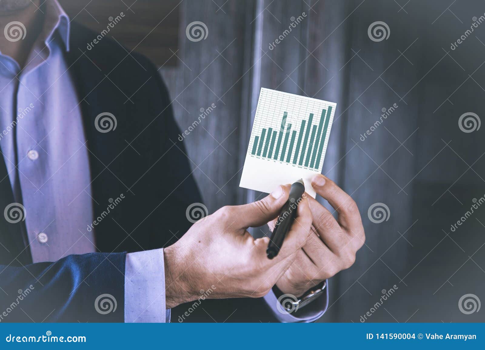 Man Hand Success Graph on Paper Stock Photo - Image of accounting ...