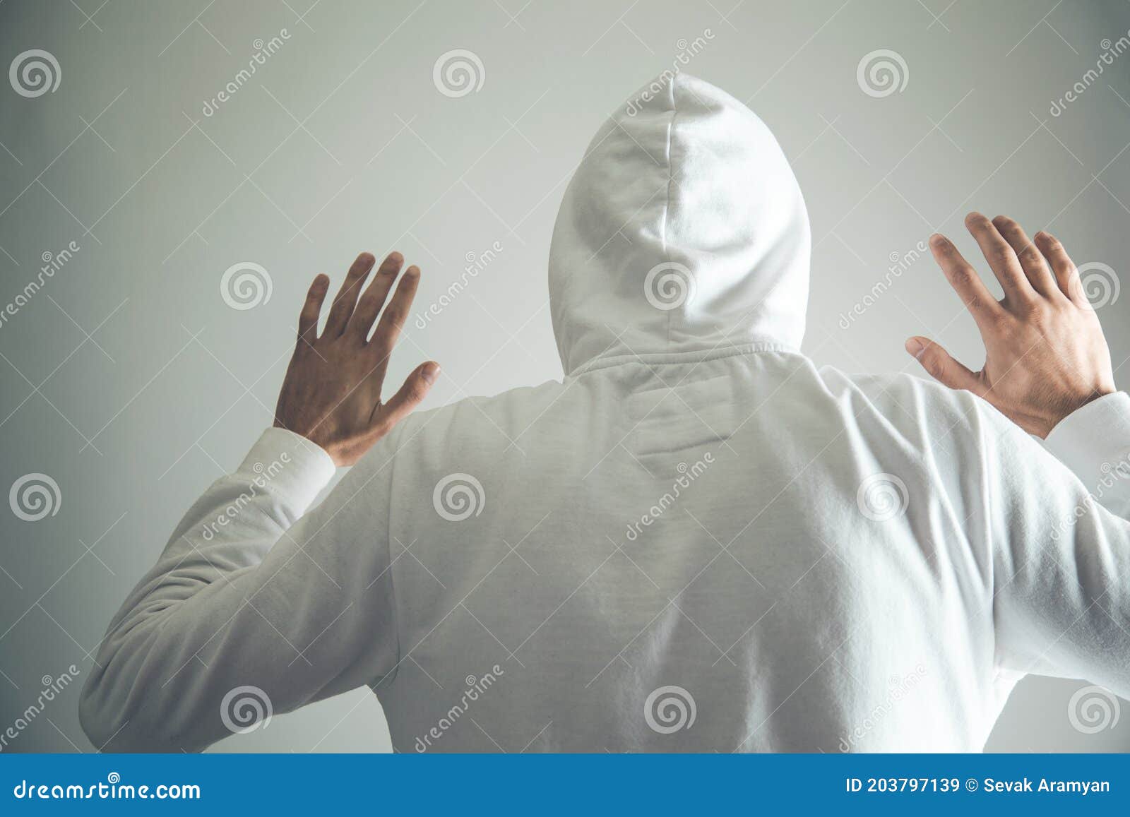 Man Hand Surrender Sign in Back Stock Image - Image of hand, male ...