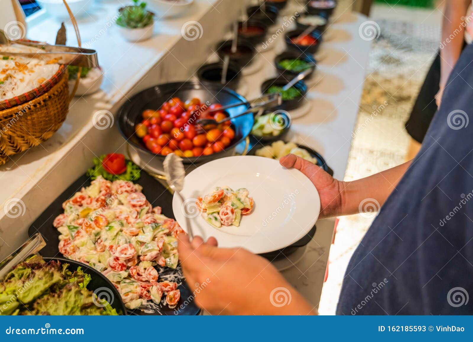 Man Hand Taking Food in Buffet Stock Image - Image of figure, food ...