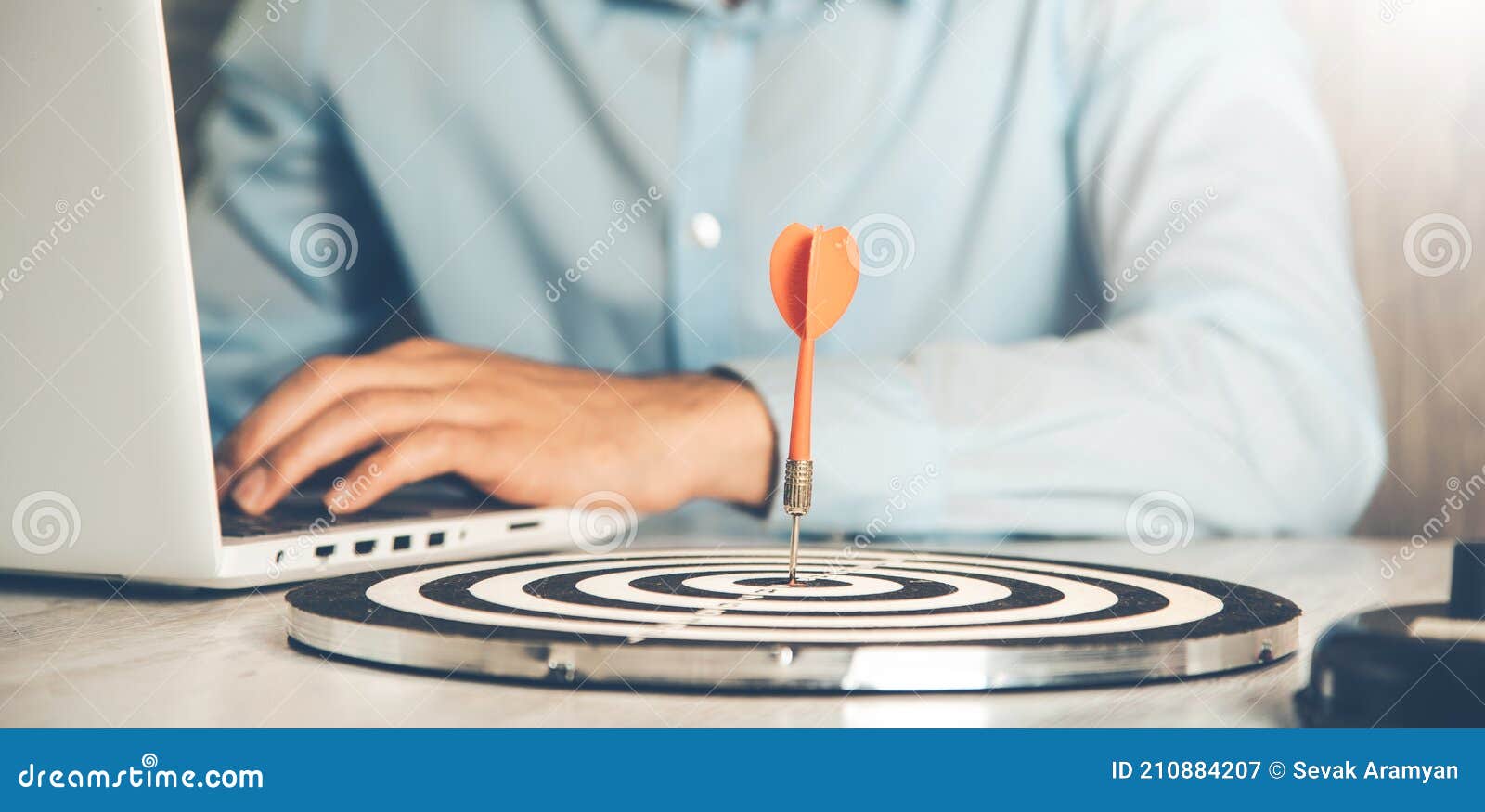 Man hand target stock image. Image of businessman, work - 210884207