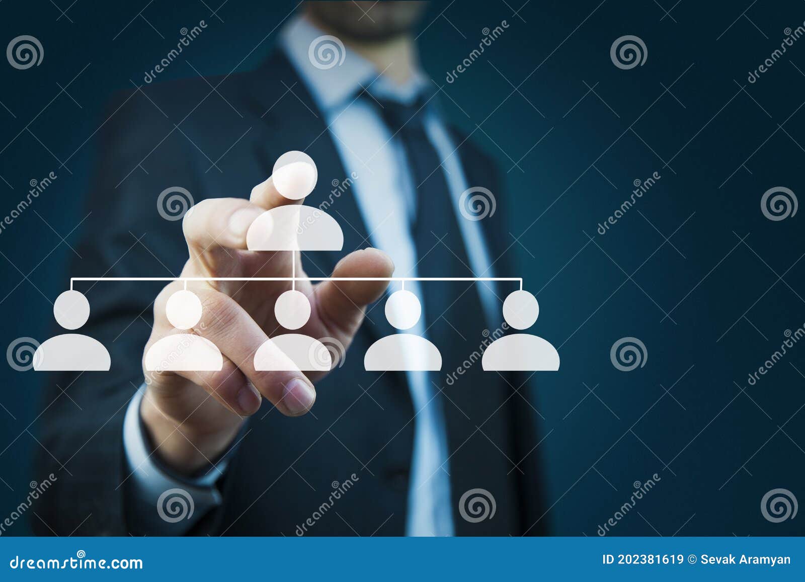Man Hand Team Network in Screen Stock Image - Image of screen ...